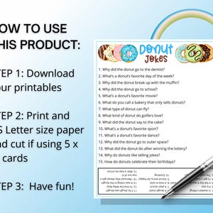 Donut Jokes for Kids,printable Ice Cream Party Jokes, Doughnut Bar ...