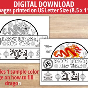 Lunar New Year Coloring Craft Hat, DIY Chinese New Year Craft Crown ...