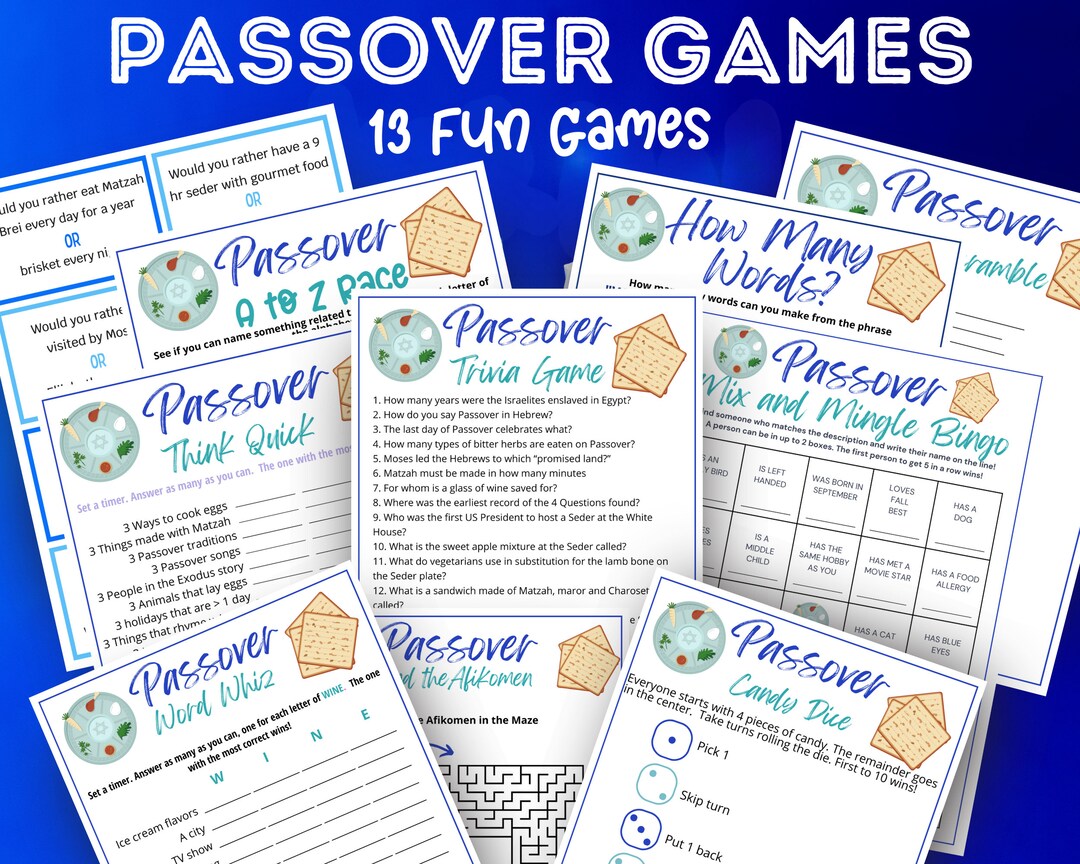 Passover Game Bundle, Jewish Games, Passover Holiday, Passover Games ...