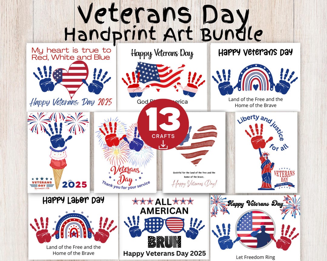 Veterans Day Handprint Bundle,veterans Day 2025,handprint Art,toddler ...