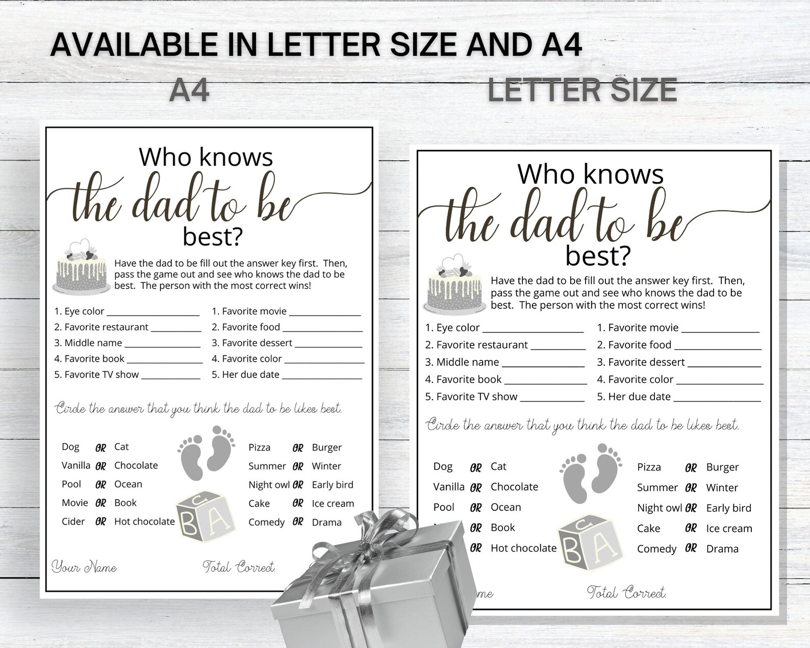 Who Knows the Dad to Be Best, Printable Baby Shower Game, Who Knows ...