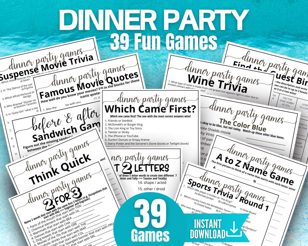 Dinner Party Game Bundle, Dinner Table Group Icebreaker Games,dinner ...