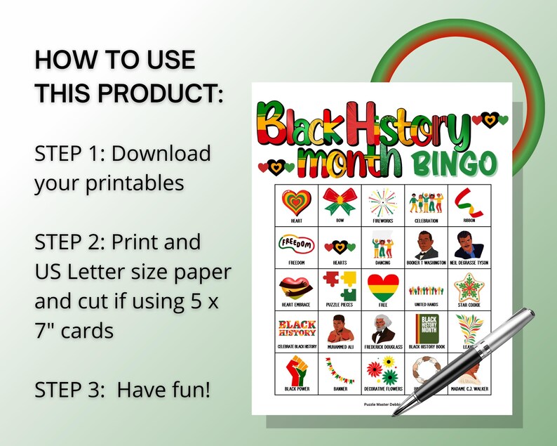 Black History Month Bingo Game, Black Culture Party, African Heritage ...