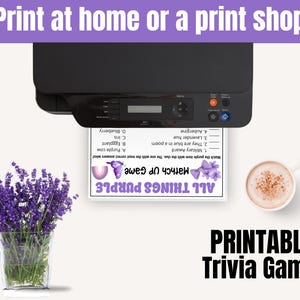 All Things Purple Trivia Game, Girls Night in Printable Game for Kids ...