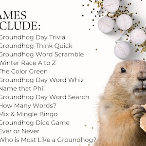 Groundhog Day Game Bundle, Groundhog Day Trivia, Groundhog Celebration ...