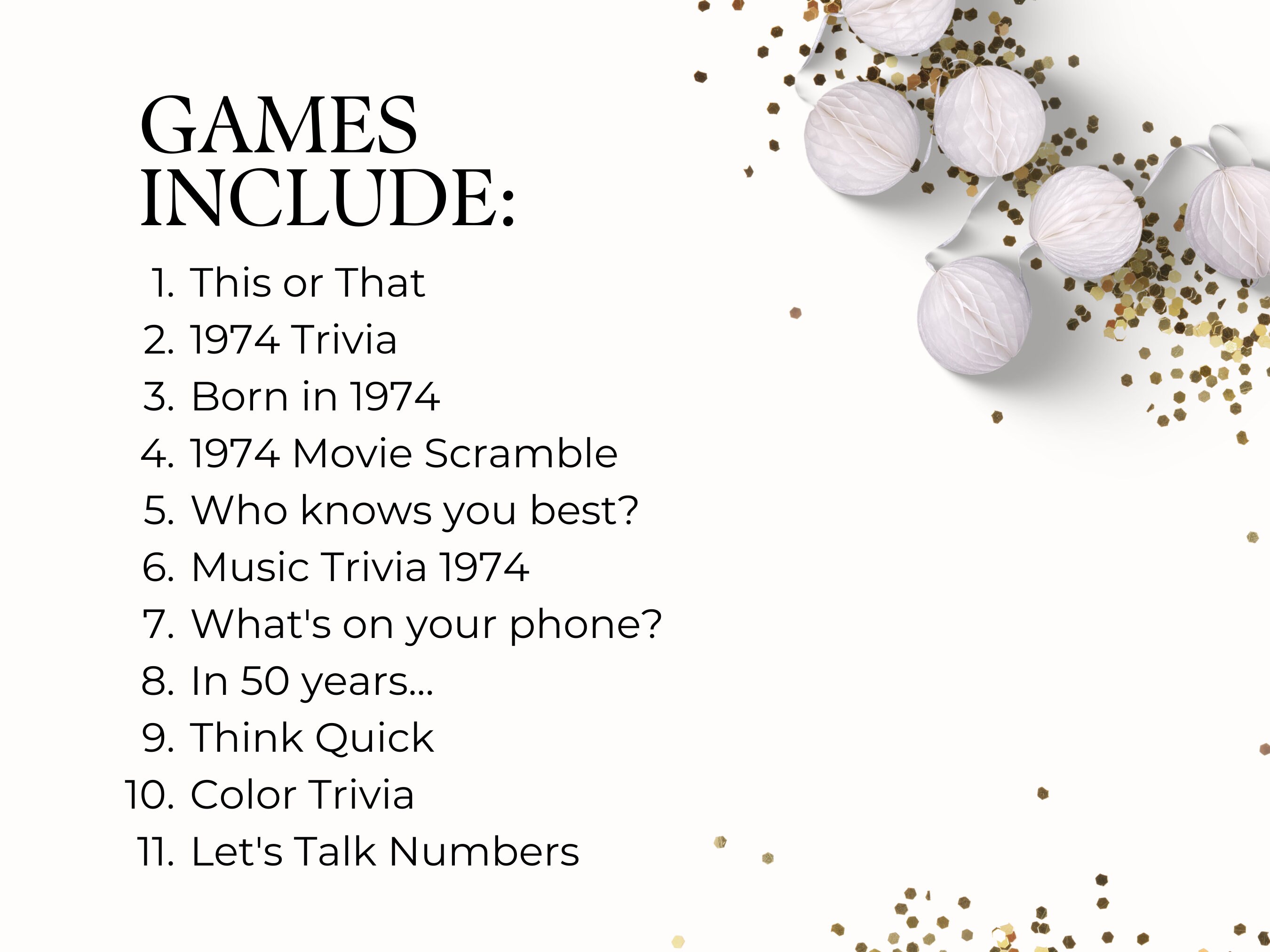 50th Reunion Party Games, Class of 1974 Game Bundle, 1974 Class Reunion ...