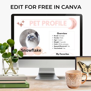 Editable Pet Profile CANVA Template, Cat Adoption Marketing Flyer ...