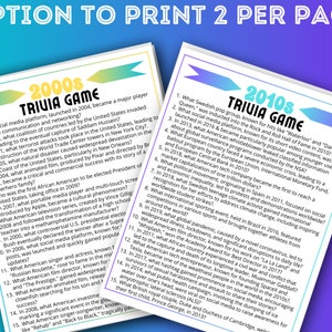 Decades Trivia Game Bundle, Trivia Questions 20s, 30s, 40s, 50s, 60s ...