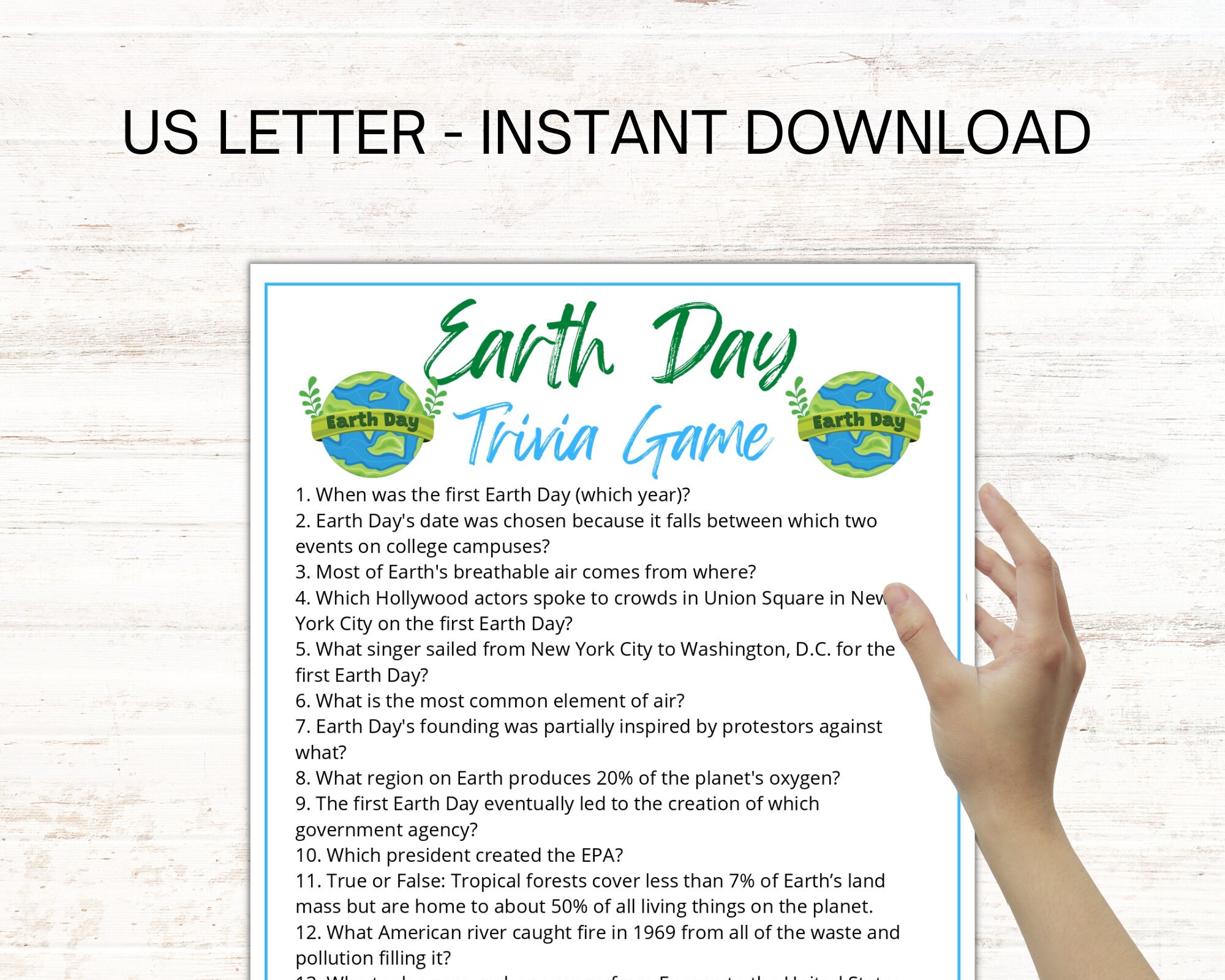 Earth Day Trivia Game, Earth Day Games, Classroom Activities, Save the ...