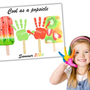 Popsicle Handprint Craft for Kids, Summer Craft, Handprint Art ...