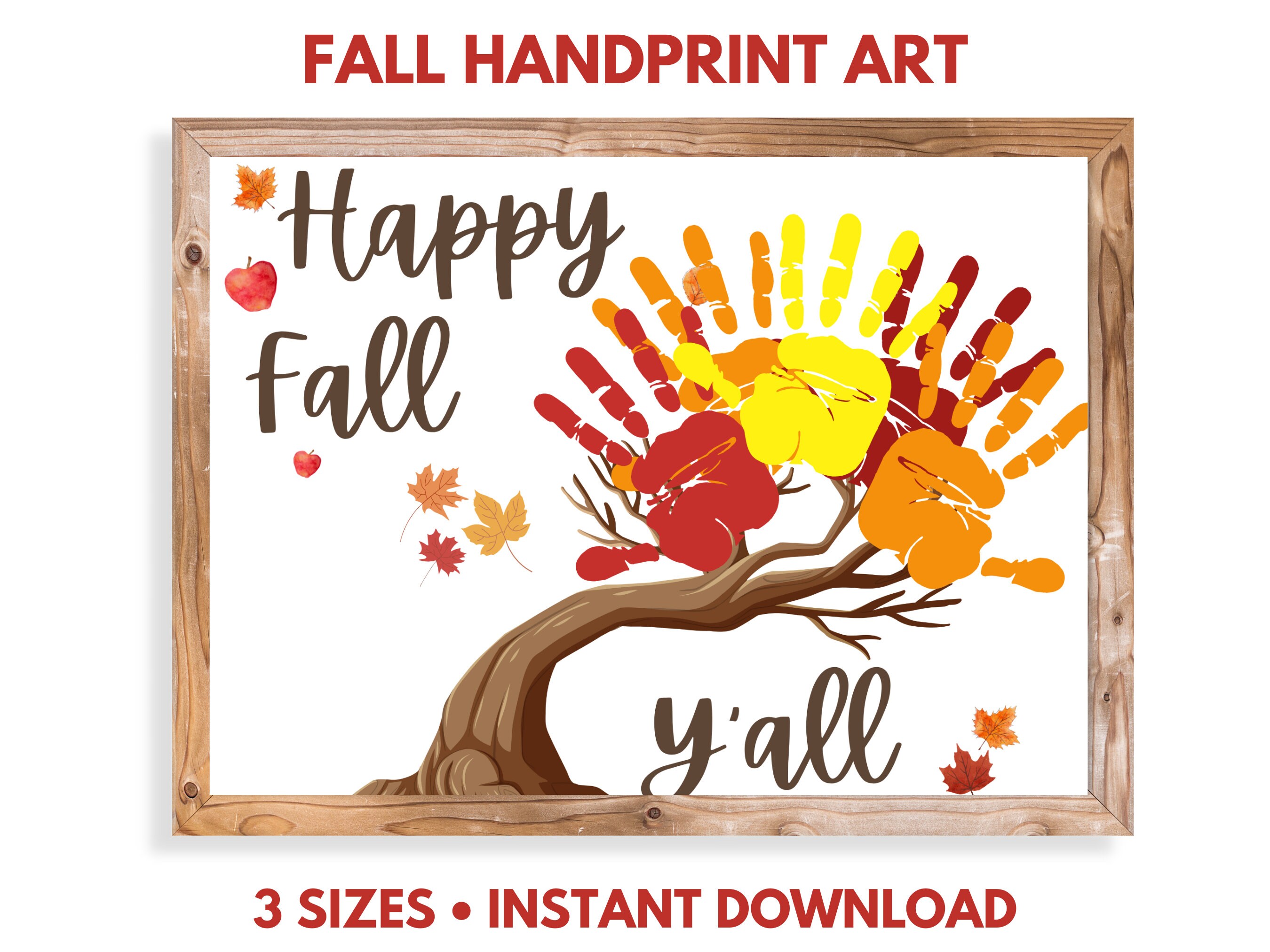 Fall Handprint Art, Fall Handprint Craft, Preschool Activity, Handprint ...