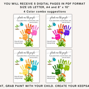 Flower Handprint Craft Art, Floral Bouquet Handprint Keepsake, Daycare ...