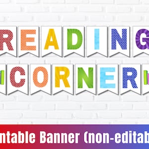Reading Corner Banner Sign, Printable Reading Room Poster,diy ...