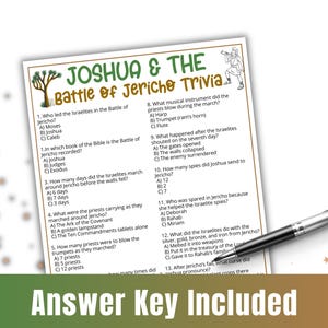 Joshua & the Battle of Jericho Trivia for Kids,sunday School Bible ...