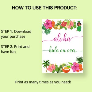 Hawaiian Luau Signs, Kids Tropical Birthday Party, Hawaiian Baby Shower ...