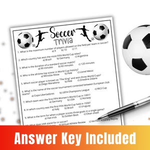 Soccer Trivia Game, Sports Team Trivia, Summer and Fall Sports, Family ...