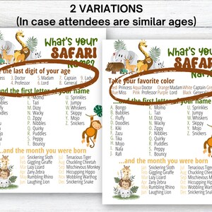 What's Your Safari Name Game WITH NAMETAGS + SIGN, Jungle Baby Shower ...