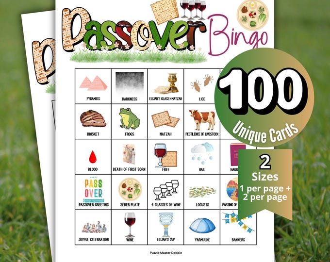 Seder Bingo Game, Passover Family Game, Pesach Seder Digital Game ...