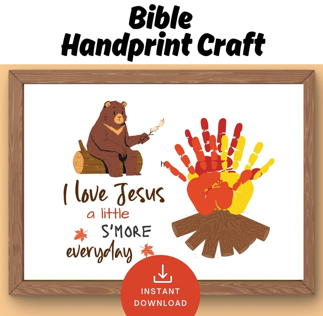 Church Kids Craft,i Love Jesus,bible Handprint Keepsake,kids Handprint ...