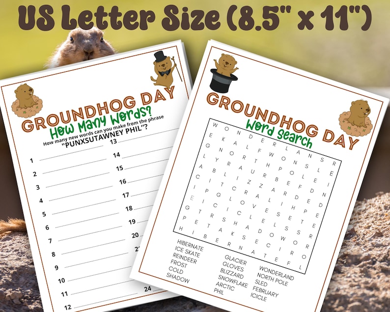 Groundhog Day Game Bundle, Groundhog Day Trivia, Groundhog Celebration ...
