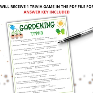 Gardening Trivia Game, Spring Season Quiz, Spring Time Game for Adults ...