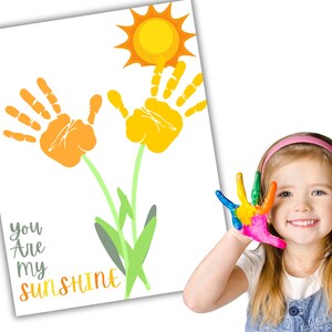 Spring Handprint Craft for Kids, You Are My Sunshine Craft, Summer ...