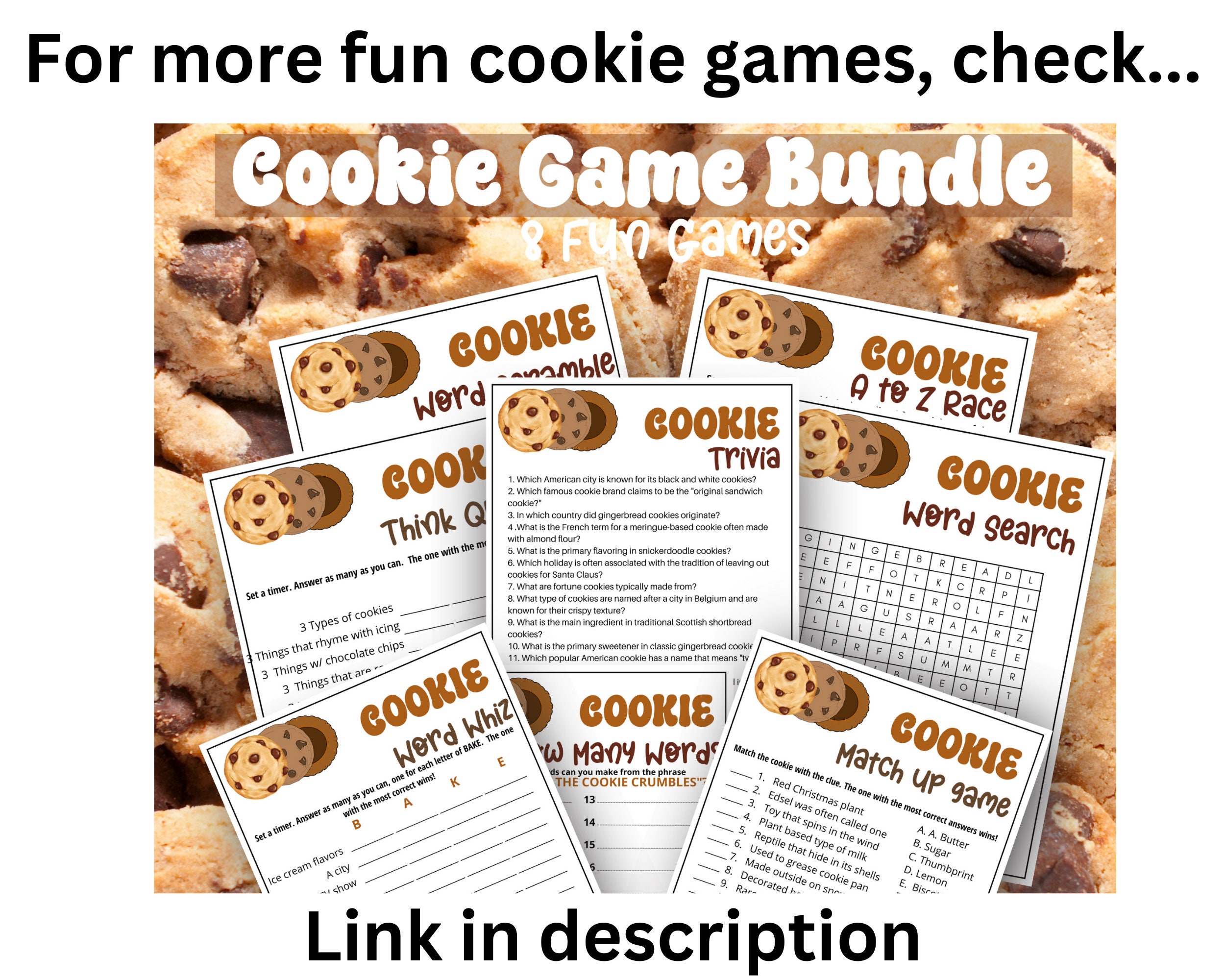 What's Your Cookie Name Game WITH NAMETAGS + SIGN, Cookie Birthday ...