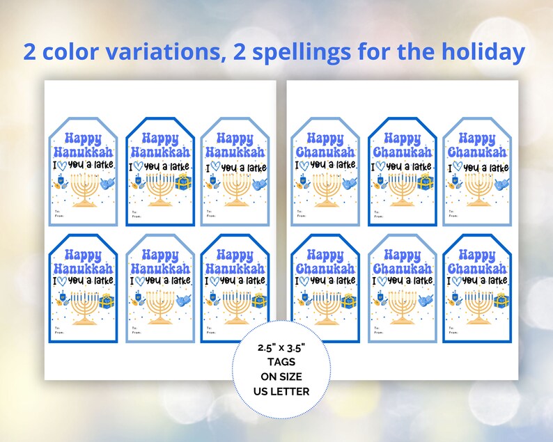 Editable Happy Hanukkah Gift Tag Template, Printable Chanukah Tag, Gelt ...