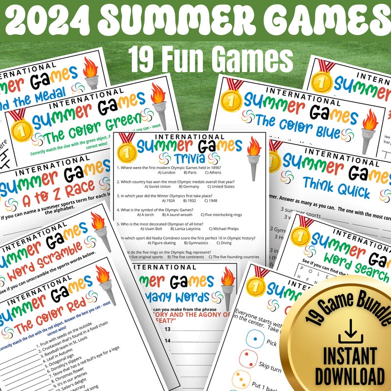 Summer Printable Games - Etsy