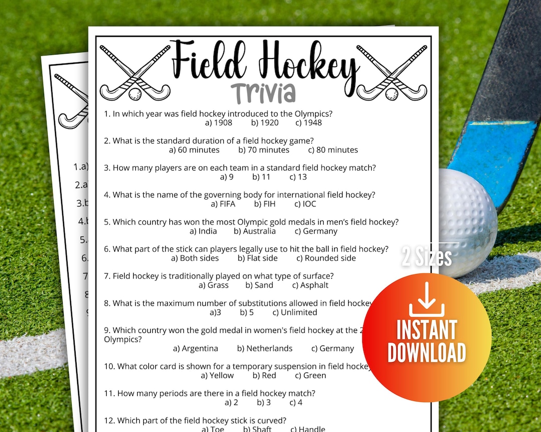 Field Hockey Trivia Game, Sports Team Trivia, Fall Sports, Family Game ...