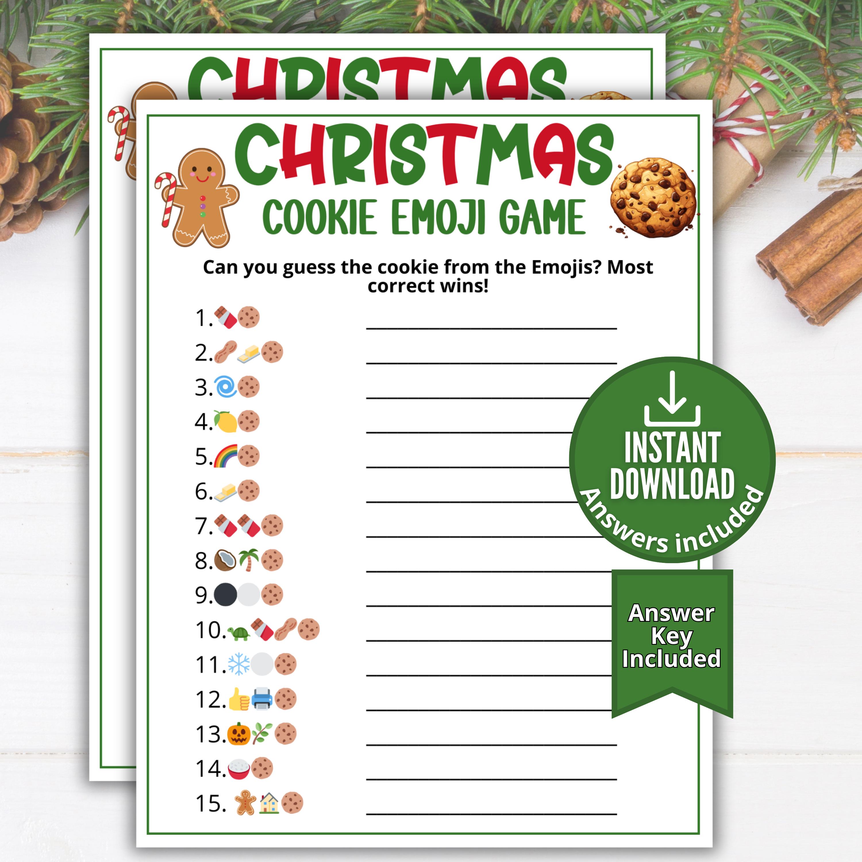 Christmas Cookie Emoji Game, Xmas Emoji Cookie Game, Christmas Cookie ...