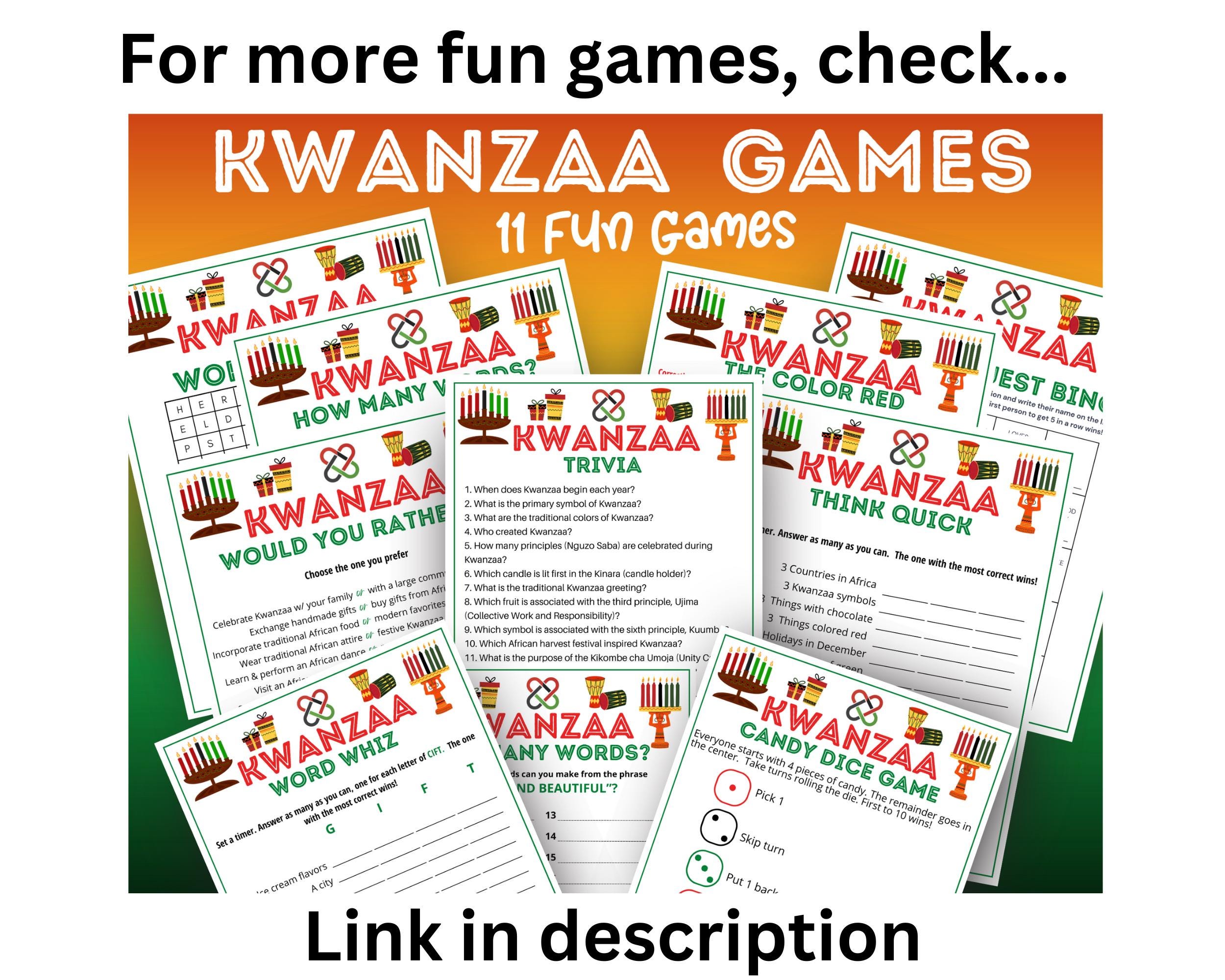 Kwanzaa Trivia Game, Kwanzaa Celebration Games, African American ...