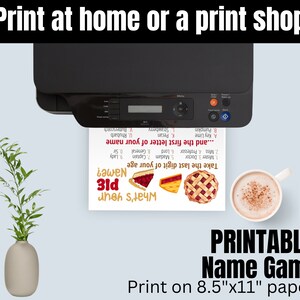 What's Your Pie Name Game WITH NAMETAGS + SIGN, Pie Holiday Party Game ...