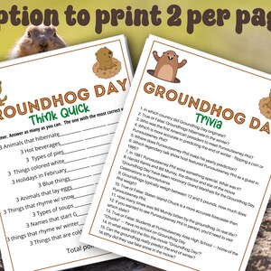 Groundhog Day Game Bundle, Groundhog Day Trivia, Groundhog Celebration ...