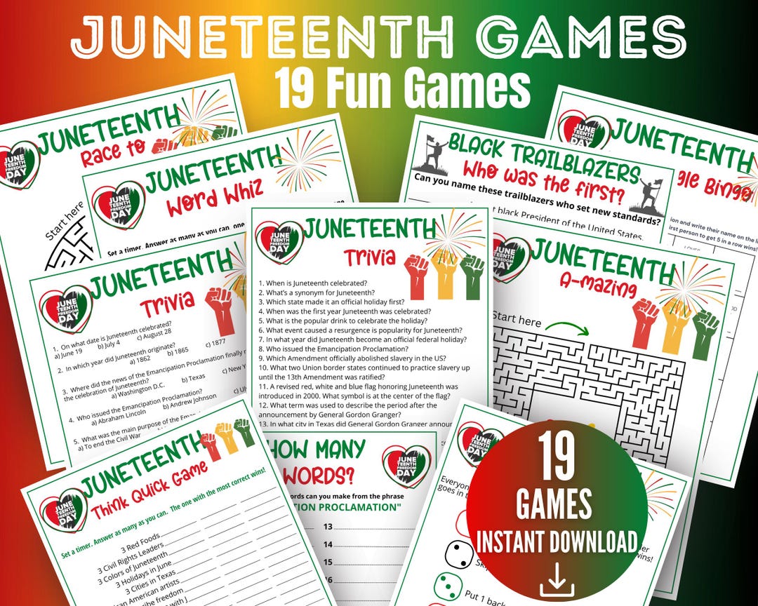 Juneteenth Game Bundle, Juneteenth Trivia Game, Juneteenth Games ...