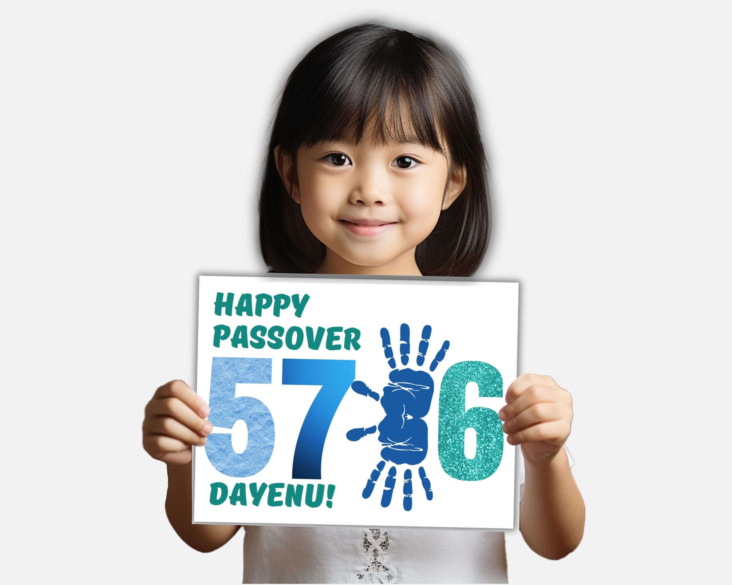 Passover Handprint Art, Happy Passover Dayenu, Hebrew Activity for Kids ...
