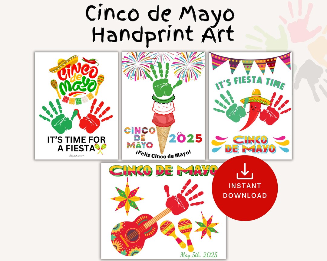 Cinco De Mayo Handprint Craft Bundle, Mexican Fiesta Handprint Keepsake ...