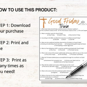 Good Friday Trivia Game, Holy Week Game Quiz, Multiple Choice Religious ...