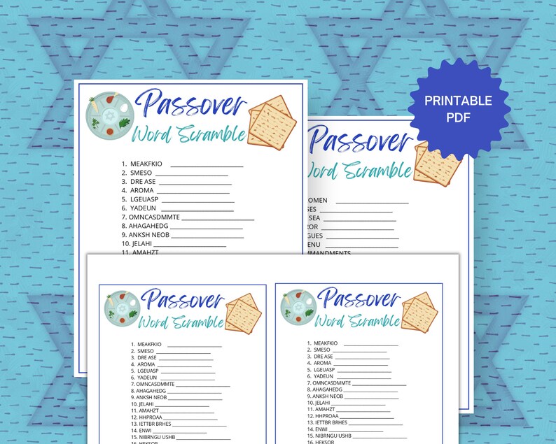 Passover Game Bundle Jewish Games Passover Holiday Passover - Etsy