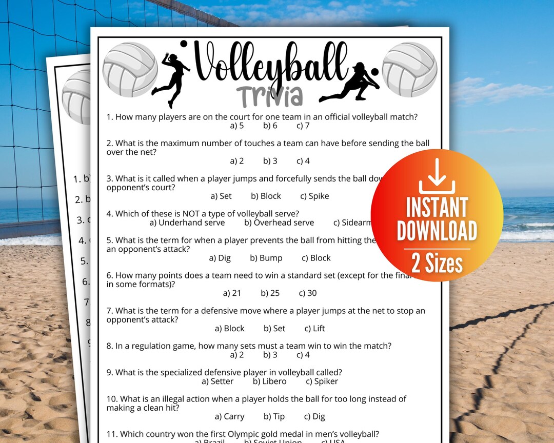 Volleyball Trivia Game, Sports Team Trivia, Spring Summer Sports ...