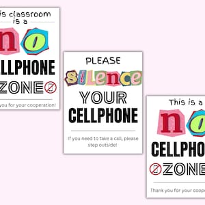 No Cellphones Allowed School Poster, No Phone Zone Sign, Classroom ...