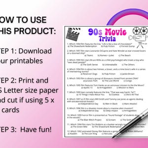 Movie Trivia Game, Decades Movie Quiz Party, Silver Screen Movie Quotes ...