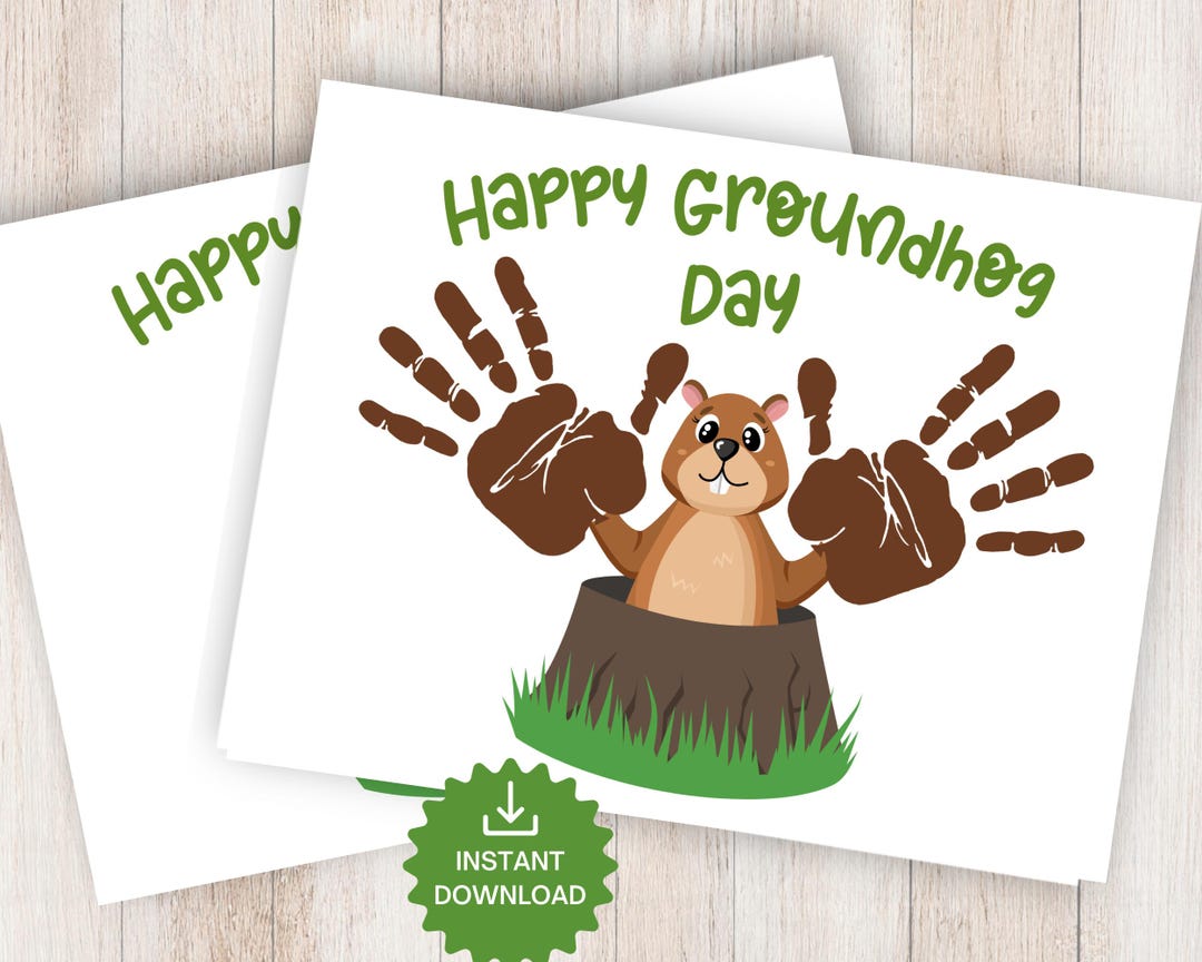 Groundhog Day Handprint Craft,handprint Keepsake, Daycare Activity ...