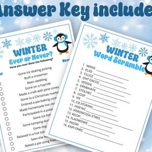 Winter Trivia Game Bundle, 50 Winter Solstice Holiday Games,winter ...