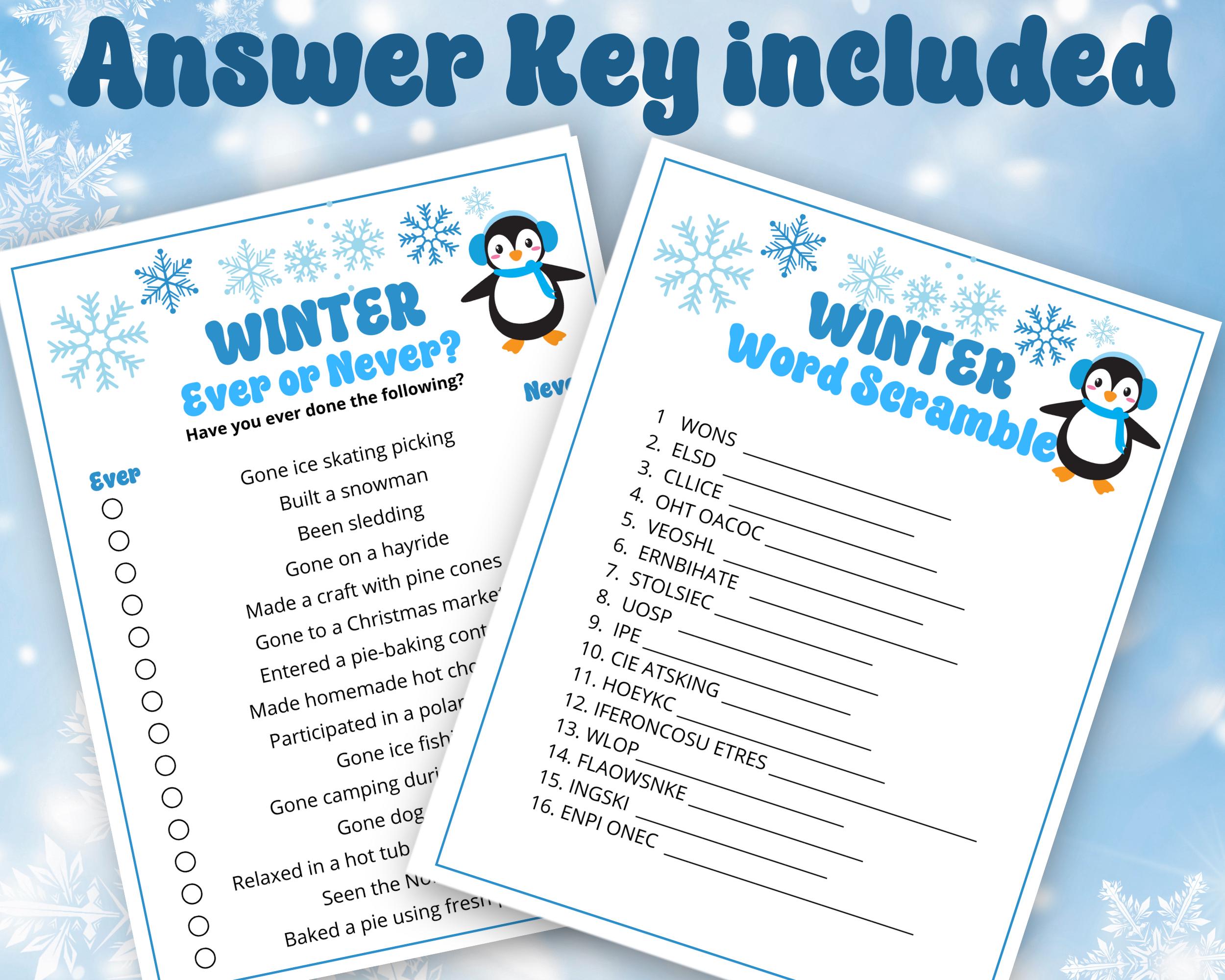 Winter Trivia Game Bundle, 65 Winter Solstice Holiday Games,winter ...