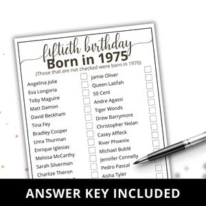 50th Wedding Anniversary Games, Married in 1975 Game, 1975 Golden ...