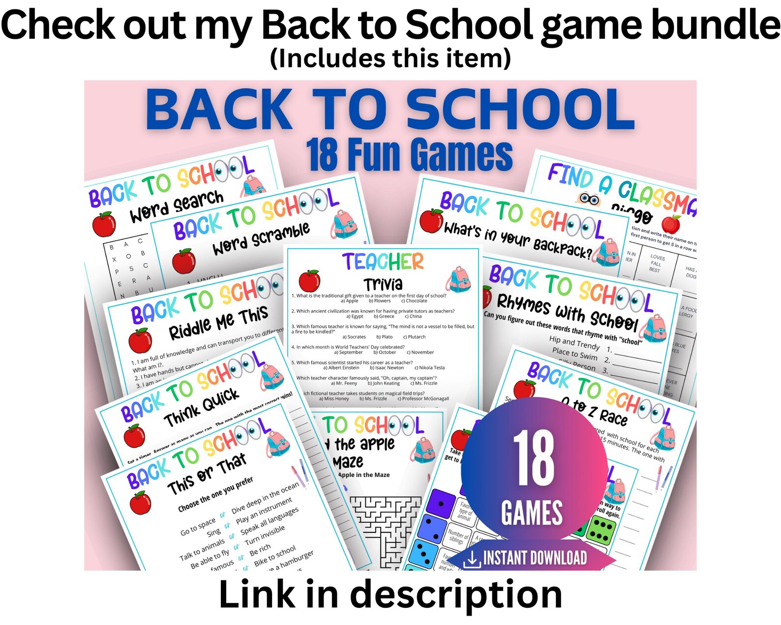 Back to School Trivia Games, Riddle Me This, Classroom Games ...