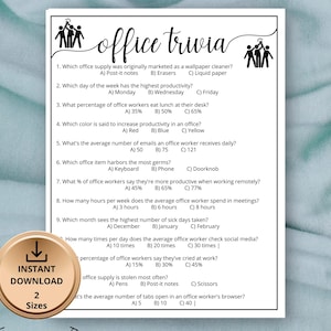 Office Trivia Team Building Games, Coworker Activity,happy Hour Office ...