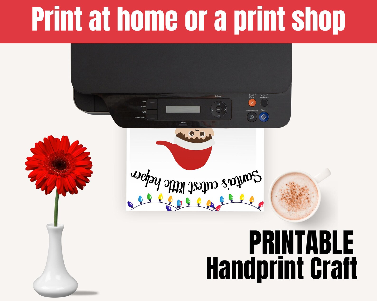 Christmas Handprint Craft, Santa's Elf, Santa's Little Helper ...