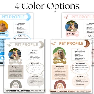 Editable Pet Profile CANVA Template, Dog Adoption Marketing Flyer ...